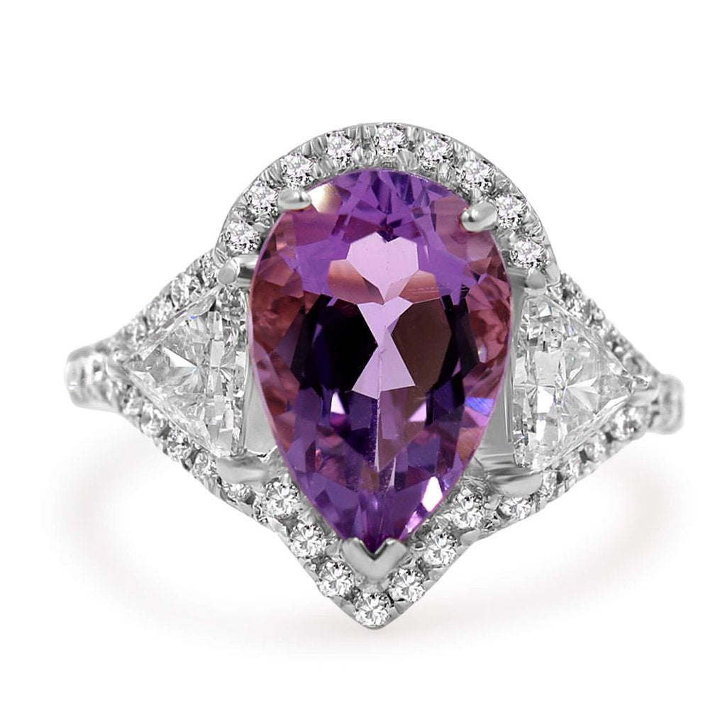 JENNIFER | Pear Shape Double Trillion Halo Engagement Ring | Diamond ...